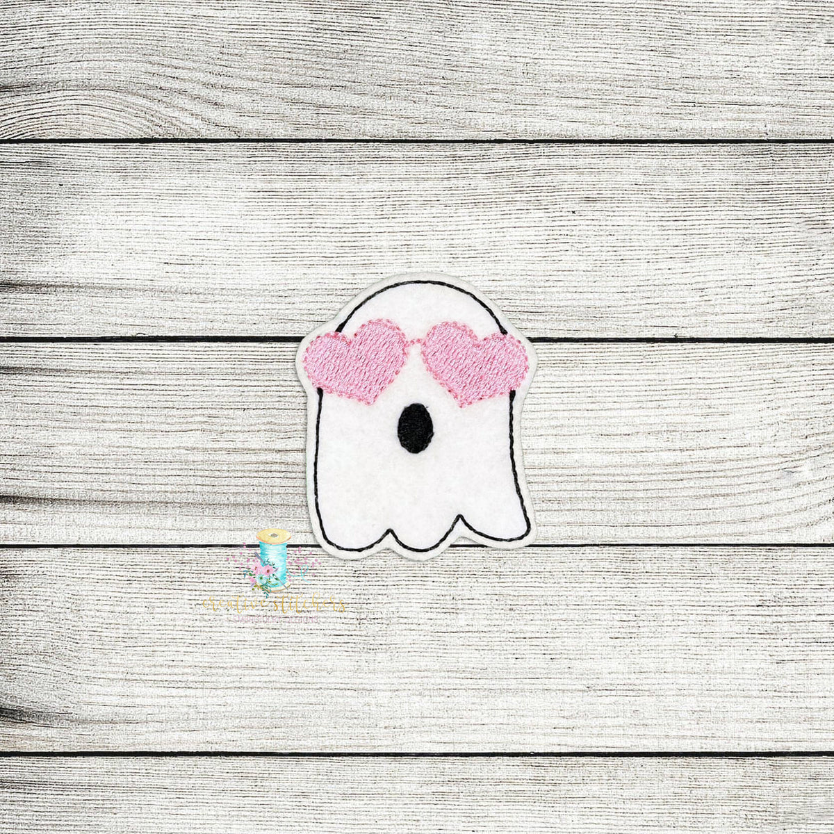 Heart Eye Ghost Feltie Digital Embroidery Design File – Creative Stitchers