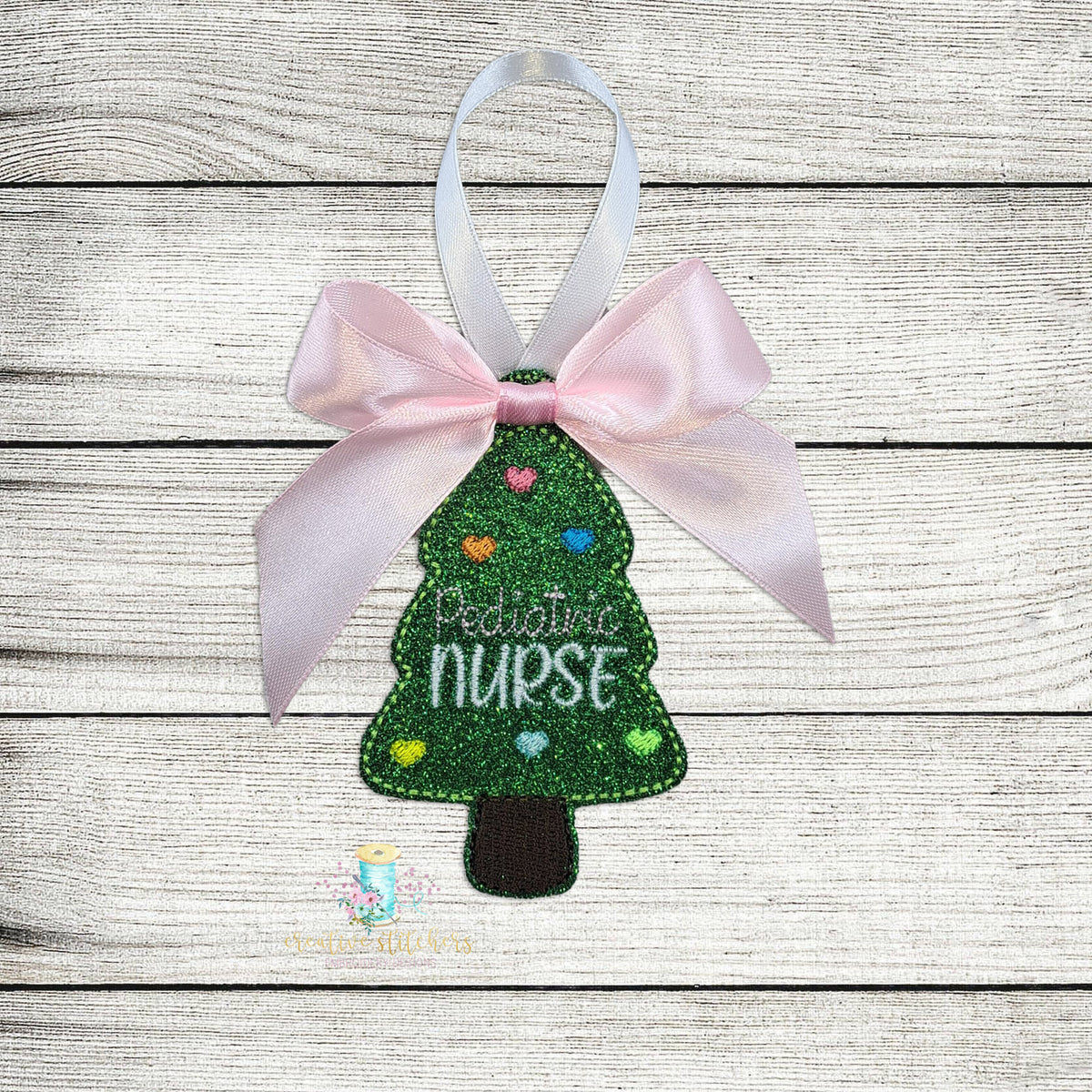 Pediatric Nurse Tree Ornament Digital Embroidery Design File – Creative ...