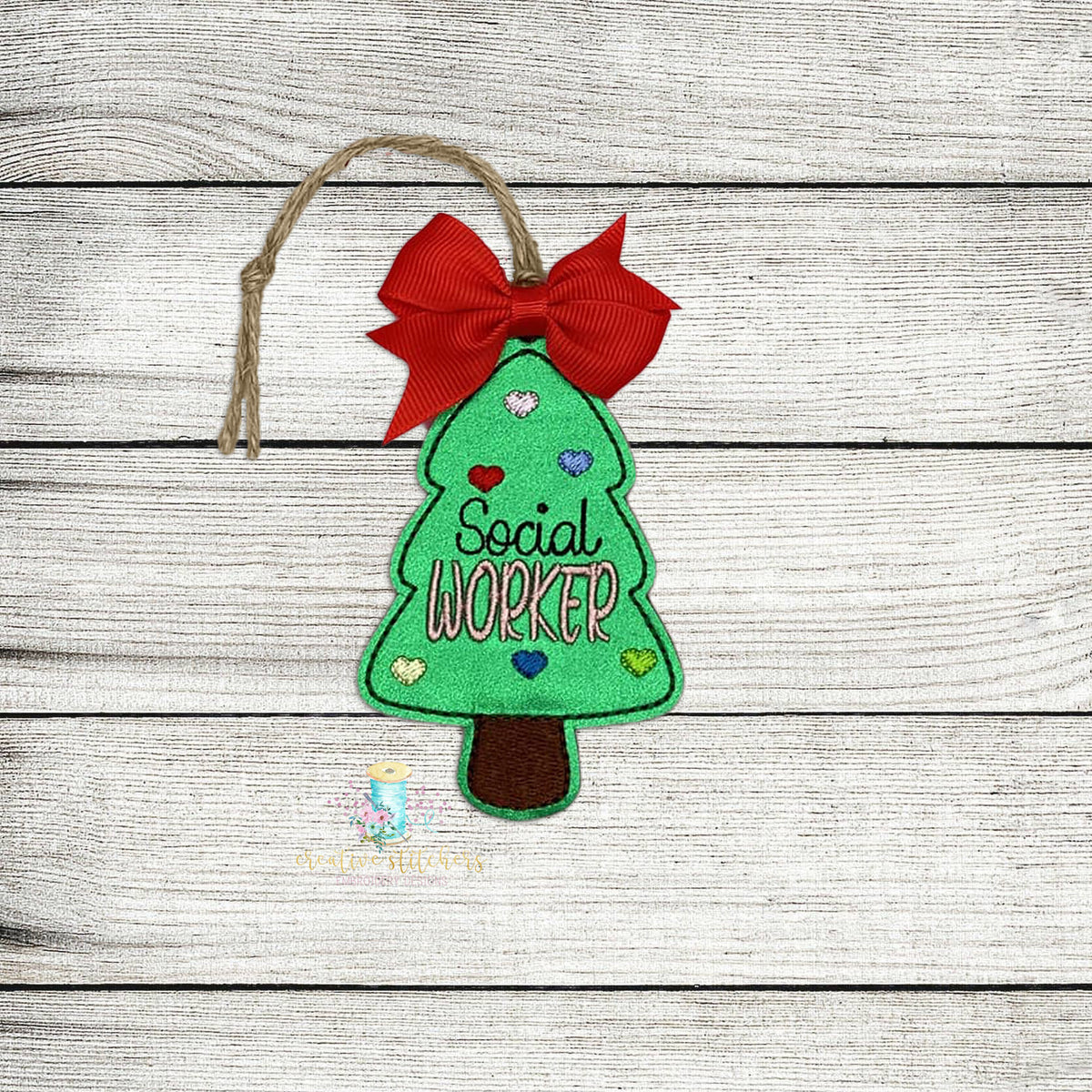 Social Worker Tree Ornament Digital Embroidery Design File – Creative ...