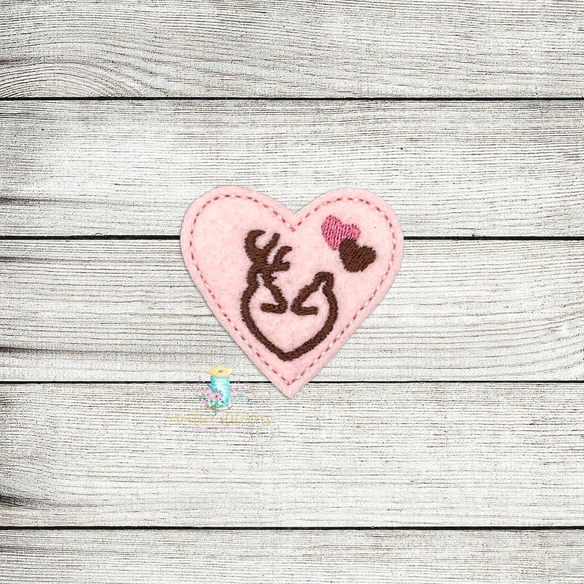 Deer Heart Triple Stitch Feltie Digital Embroidery Design File ...