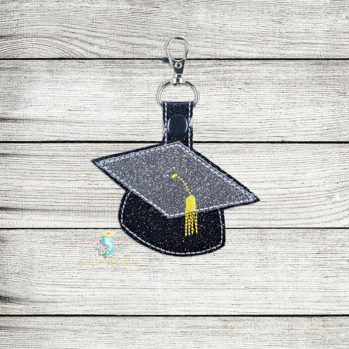 Grad Cap Keyfob Digital Embroidery Design File – Creative Stitchers