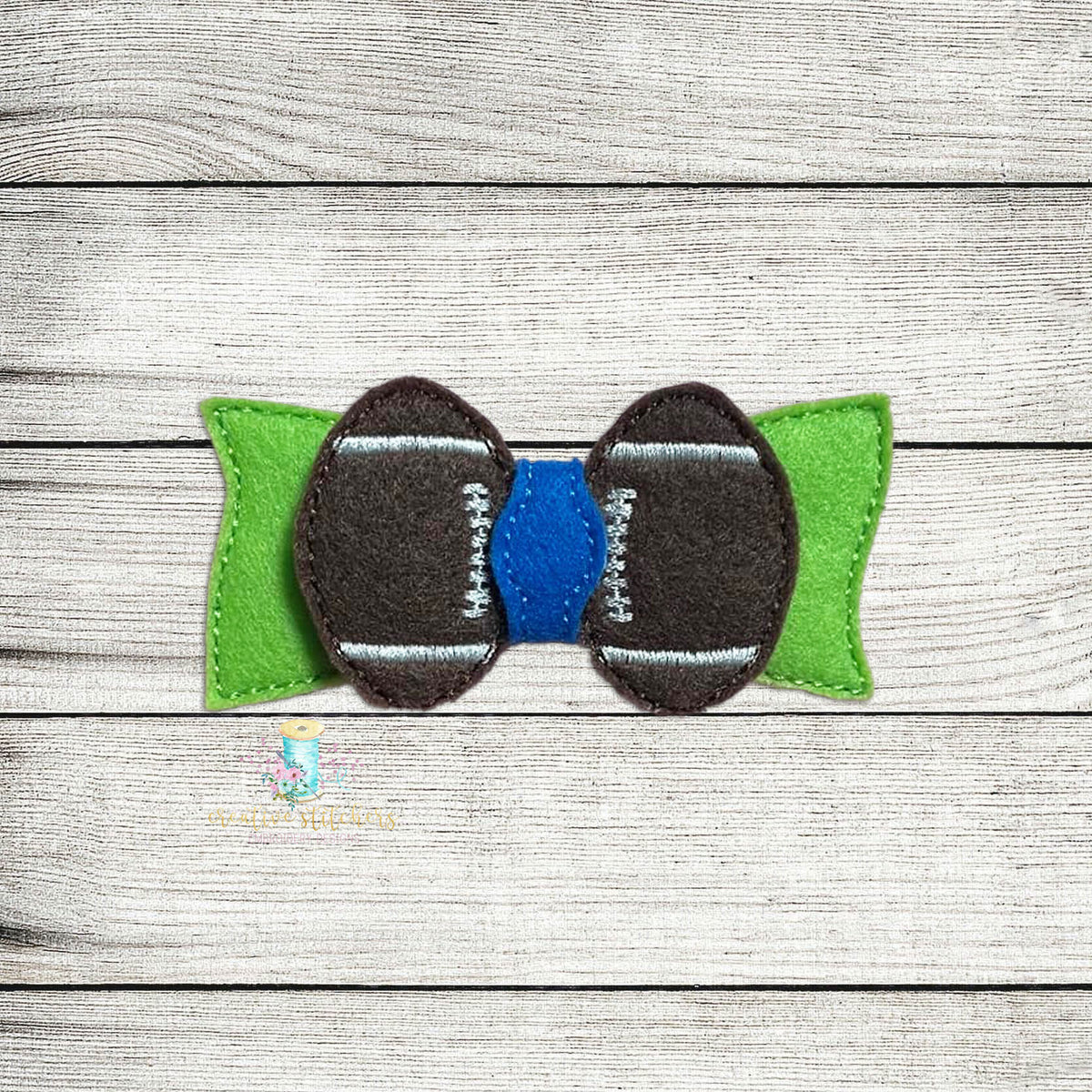 Double Layer Football Bow Digital Embroidery Design File – Creative ...