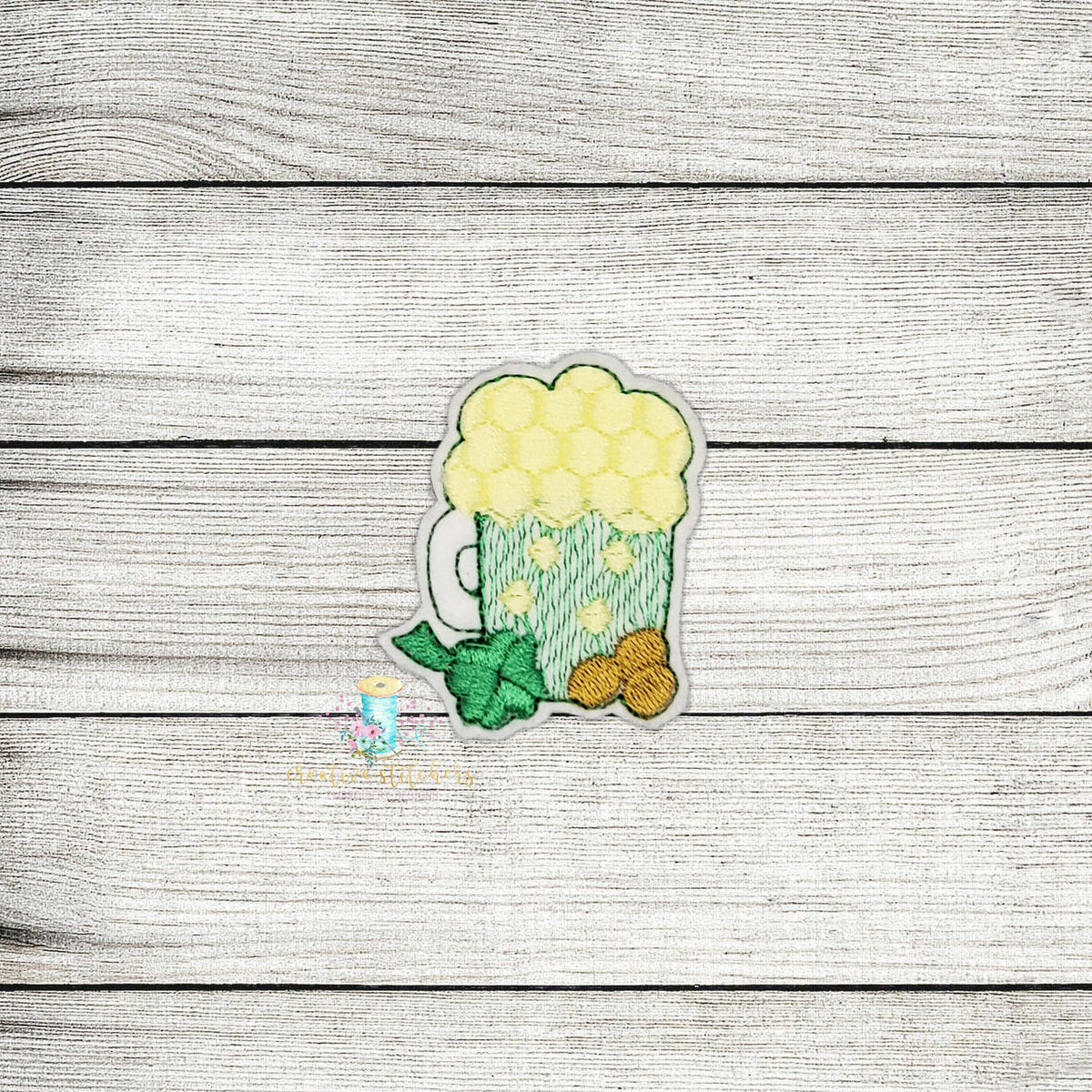 Green Beer Mug Feltie Digital Embroidery Design File – Creative Stitchers