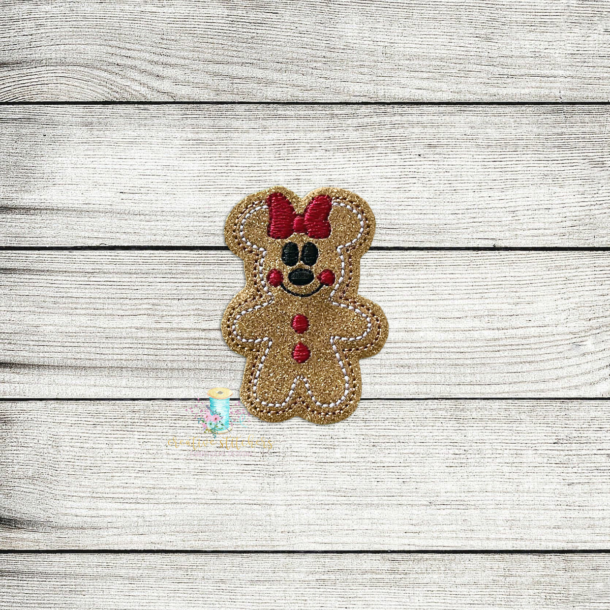 Miss Mouse Gingerbread FB Feltie Digital Embroidery Design File ...