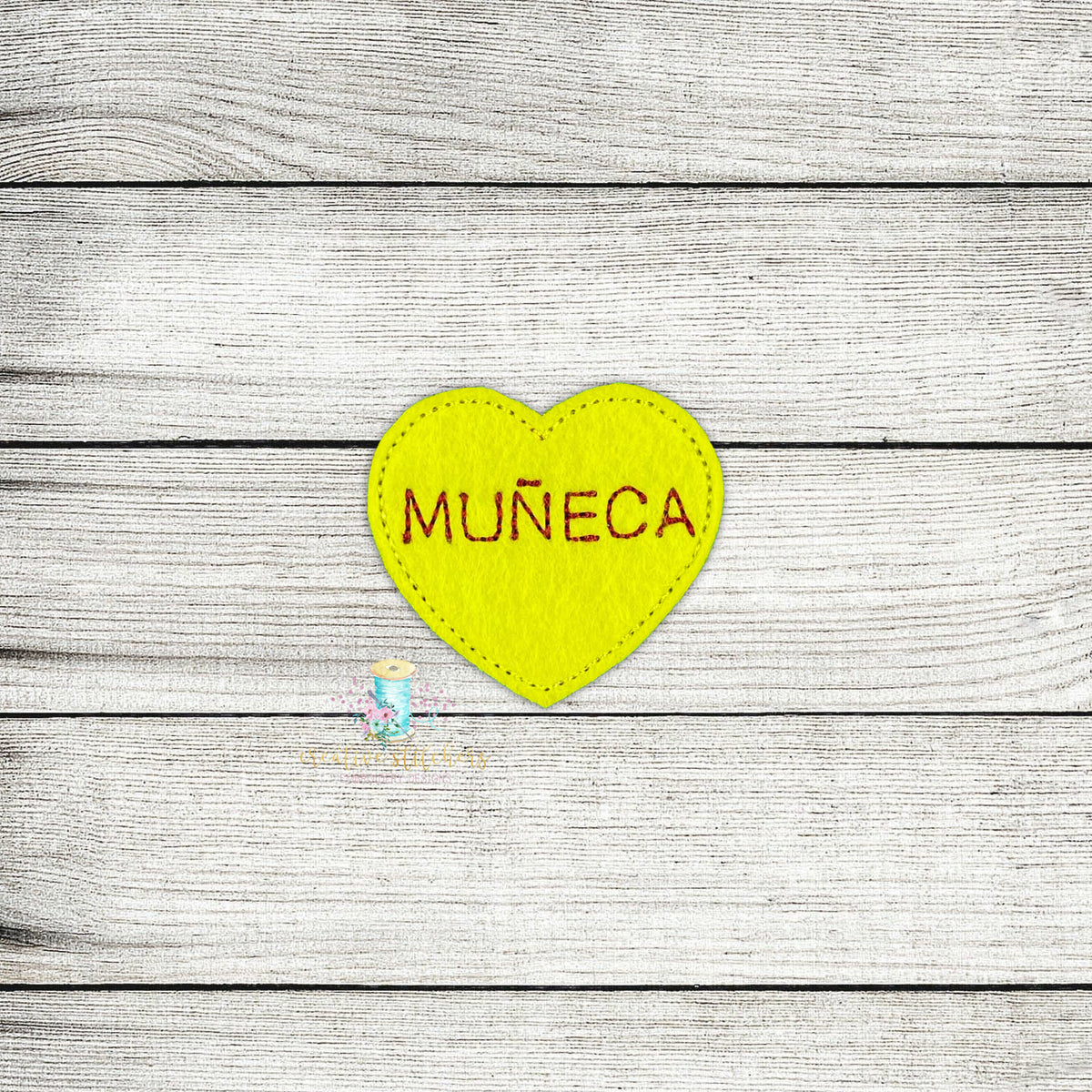 Muneca Spanish Convo Heart Feltie Digital Embroidery Design File ...